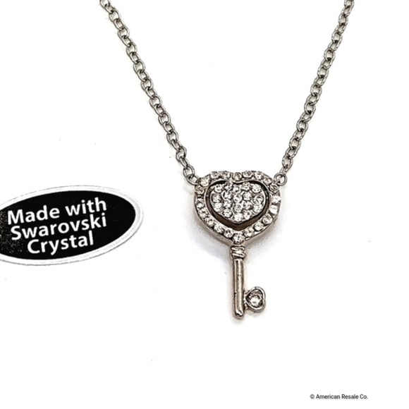 Swarovski | Jewelry | Made With Swarovski Crystal Skeleton Key Floating ...